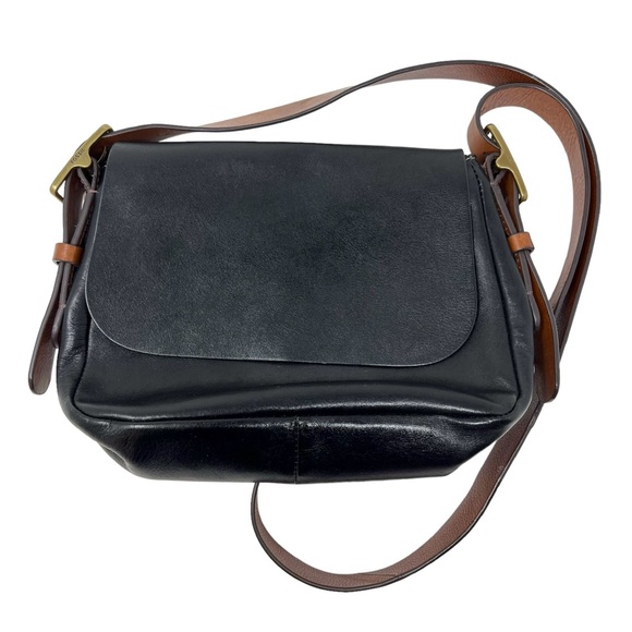 Fossil | Bags | Fossil Harper Flap Over Crossbody Bag Black Leather ...